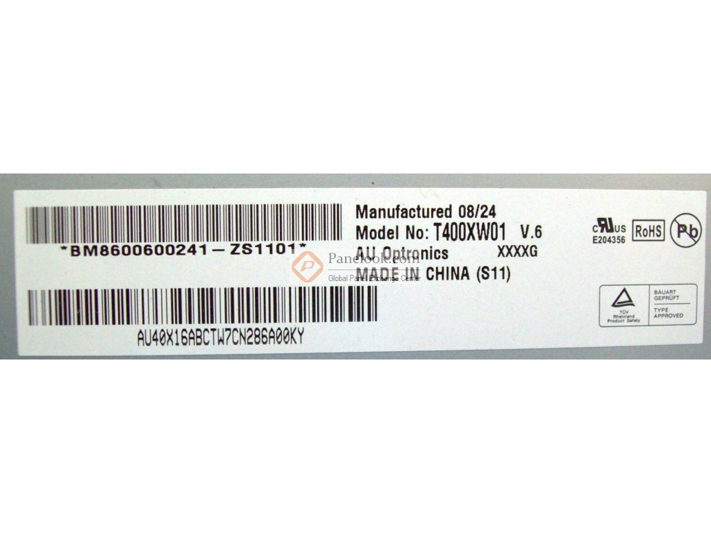 AUO T400XW01 V6 Overview - Panelook.com