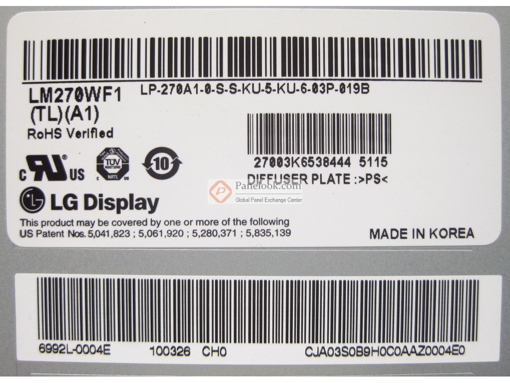 LG.Philips LCD LM270WF1-TLA1 Overview - Panelook.com