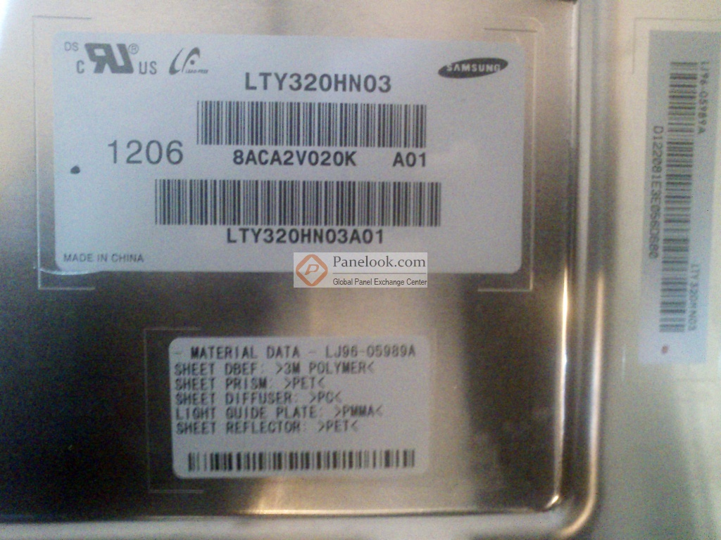 Samsung LTY320HN03 Overview - Panelook.com
