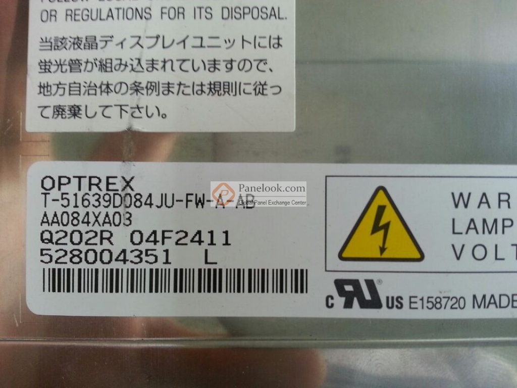 OPTREX T-51639D084JU-FW-A-AB Overview - Panelook.com