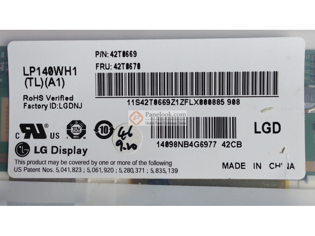 LG Display LP140WH1-TLA1 Overview - Panelook.com