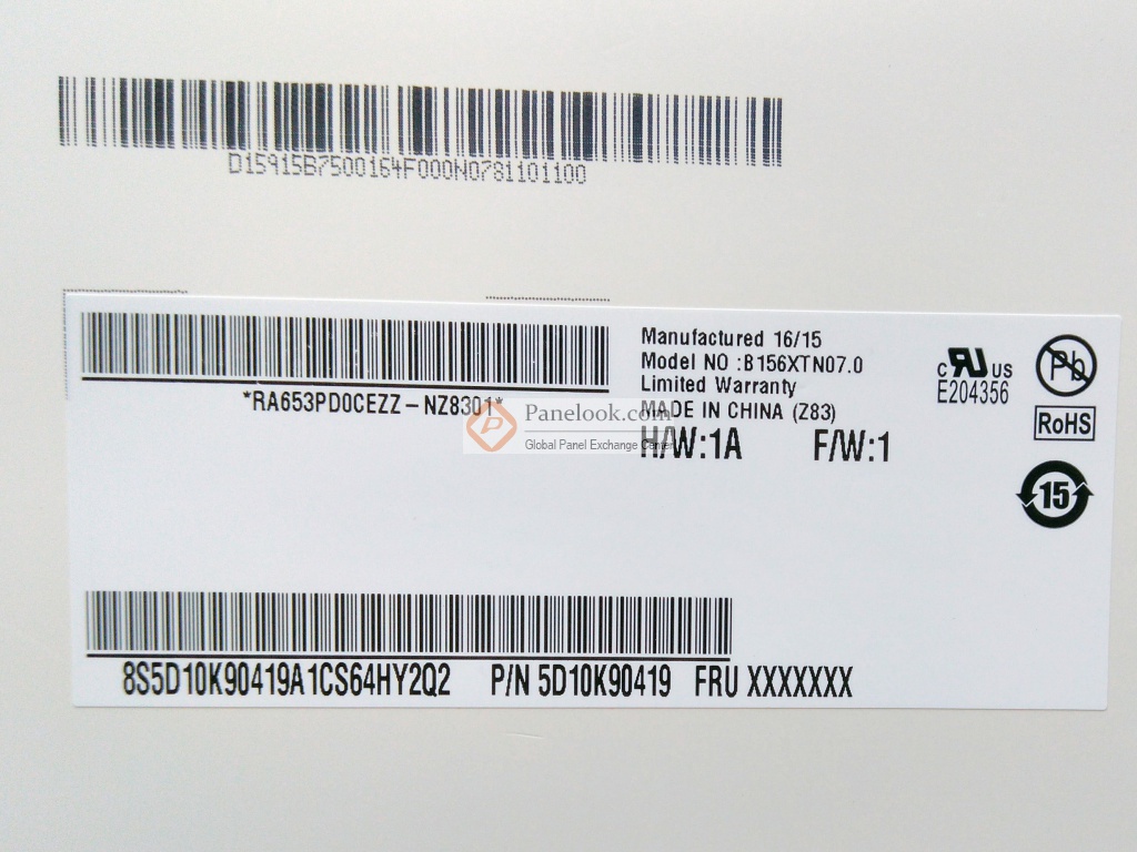 AUO B156XTN07.0 HW1A Overview - Panelook.com