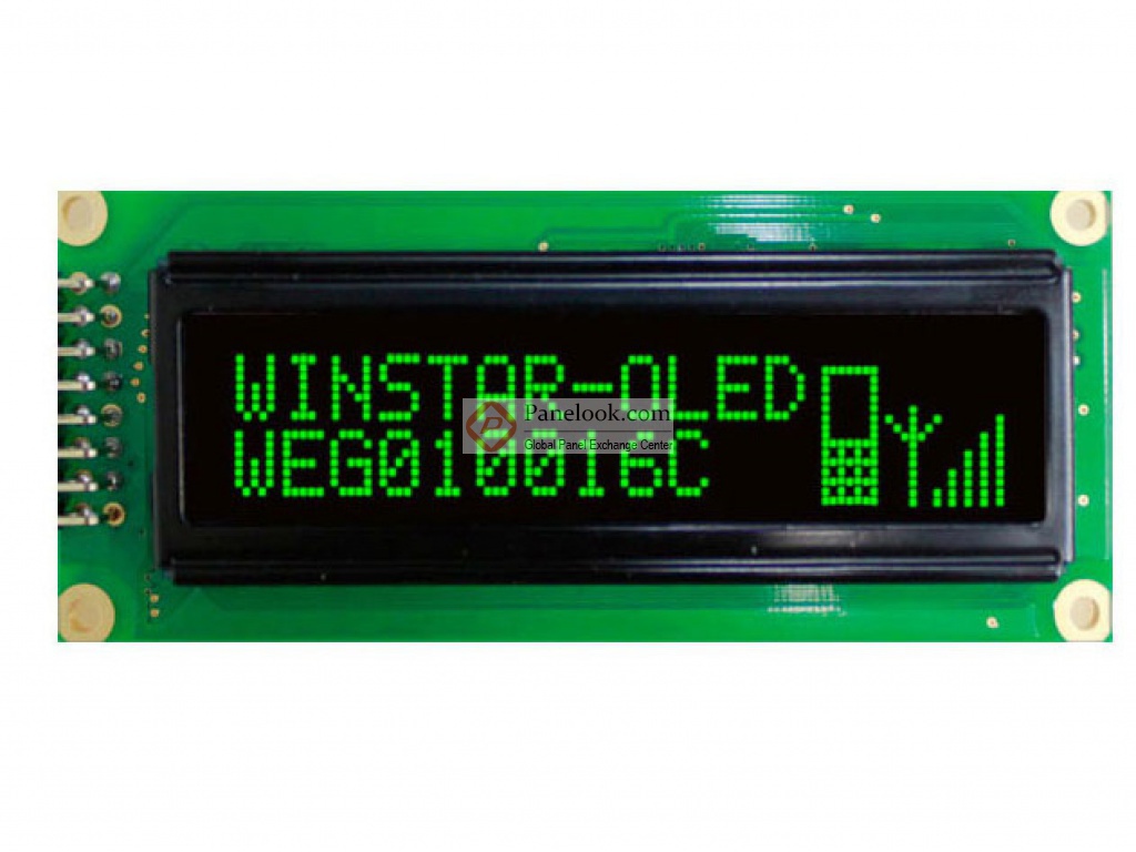 WEG010016CG Winstar 2.4" 100×16 PM-OLED Mono(Green) CPU/SPI COG ...