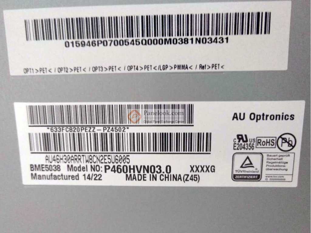 AUO P460HVN03.0 Overview - Panelook.com
