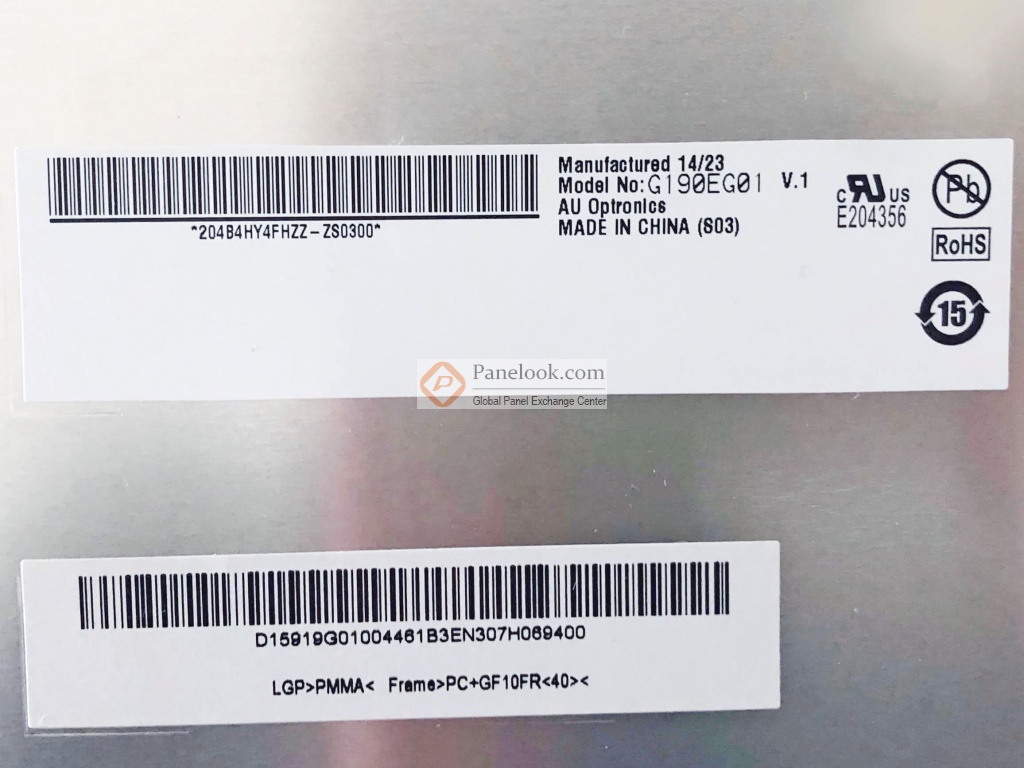 AUO G190EG01 V1 Overview - Panelook.com