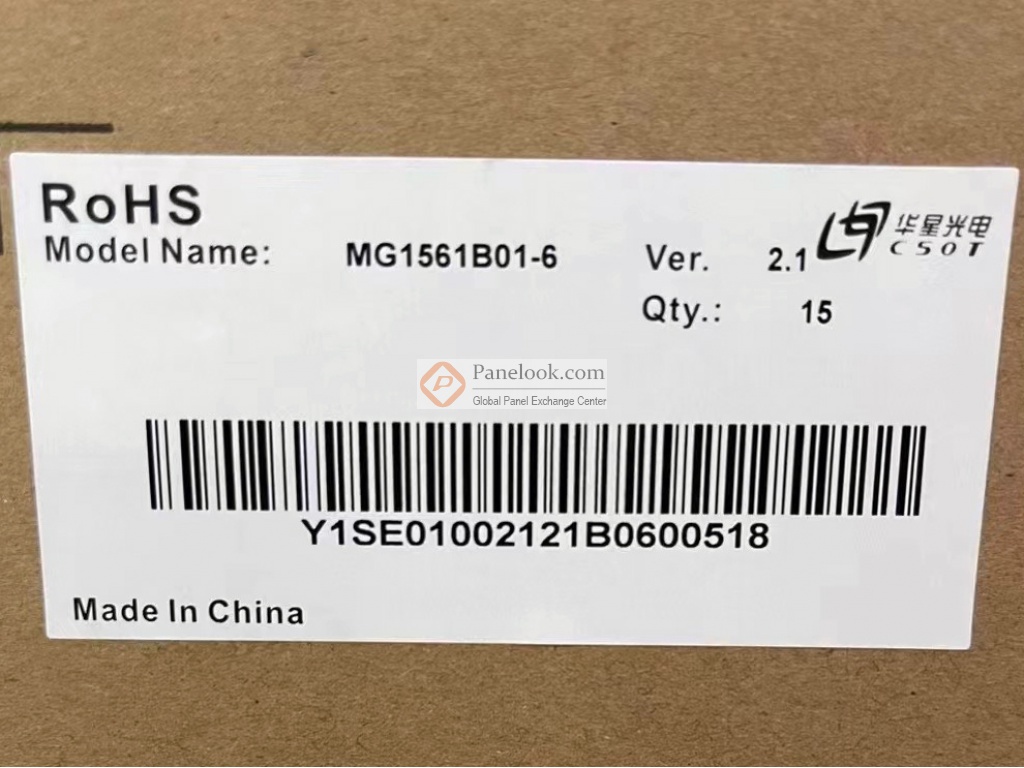 CSOT MG1561B01-6 Overview - Panelook.com
