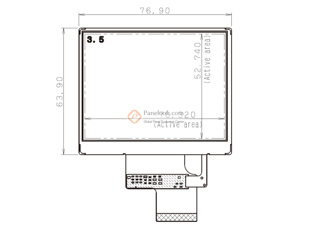 COM35H3R16ULC Ortustech 3.5" VA LCM 320×240 600nits Transflective 16.7M ...