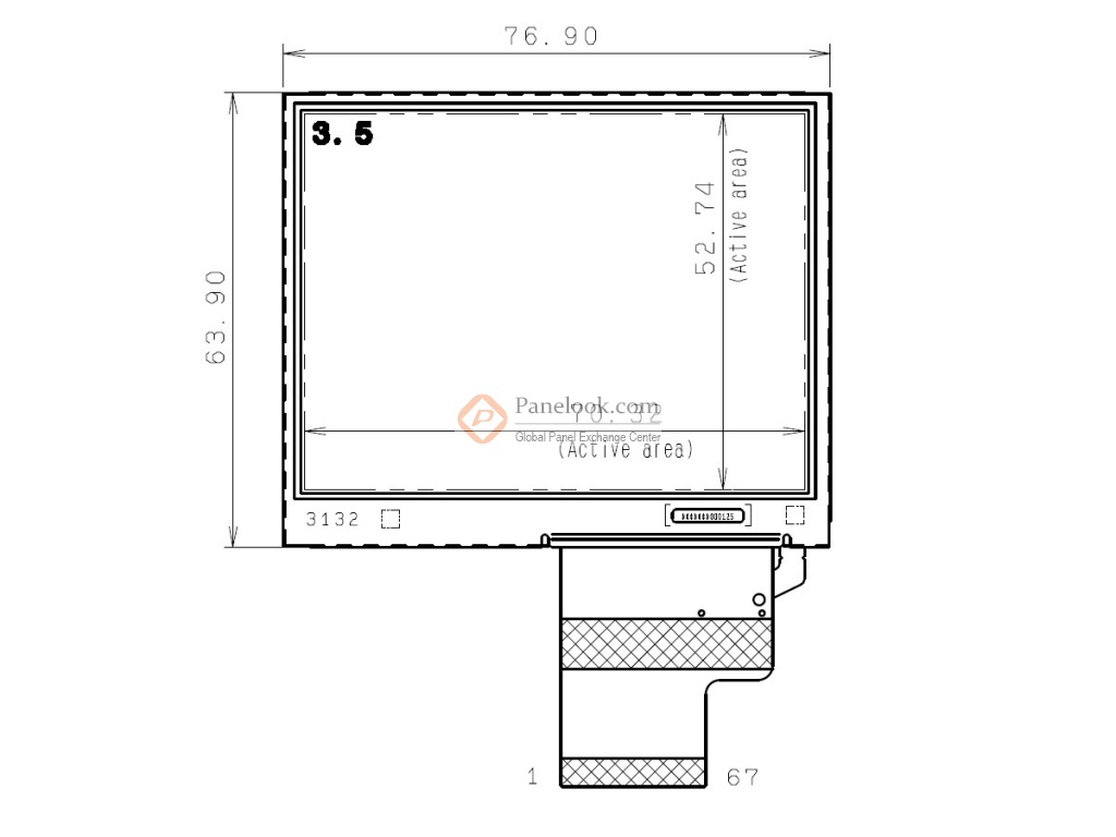 COM35T3829XLC Ortustech 3.5" TN LCM 320×240 500nits WLED TTL 67pins | E-BEST Honest (HK) Co ...