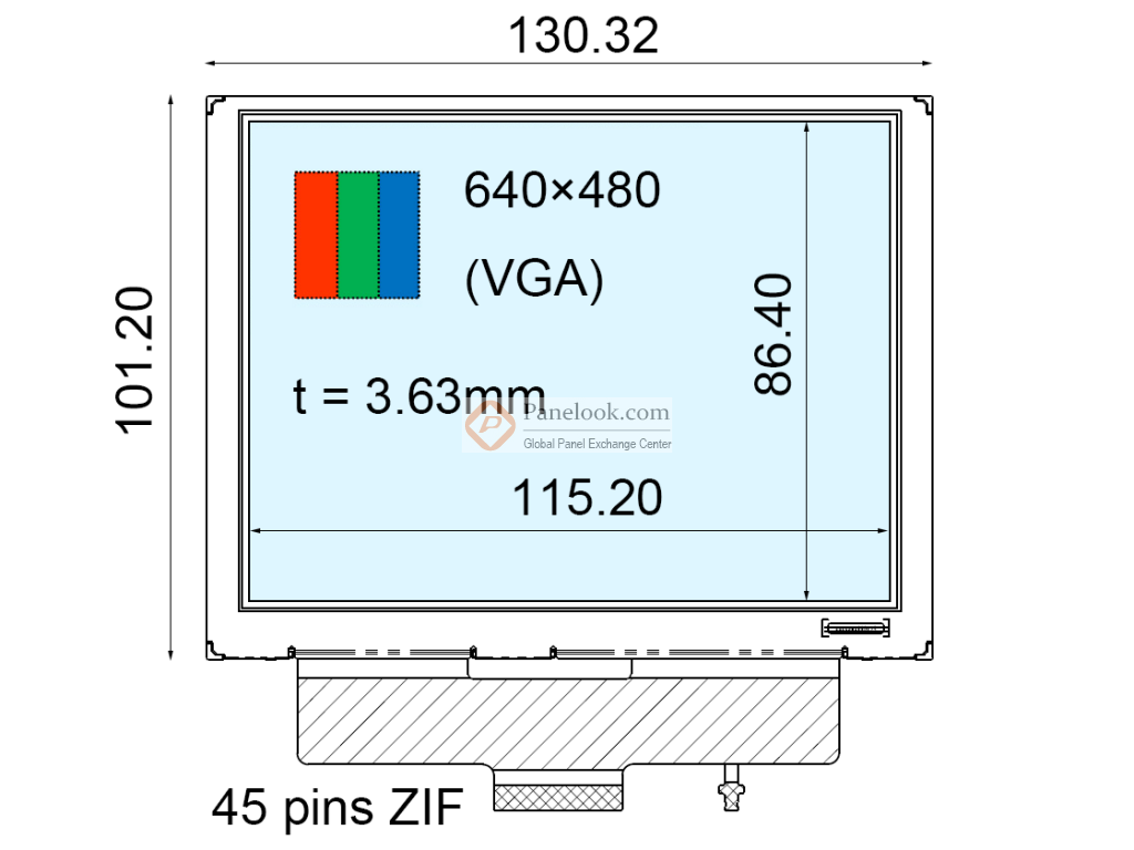 Ortustech COM57H5N27XLC Overview - Panelook.com