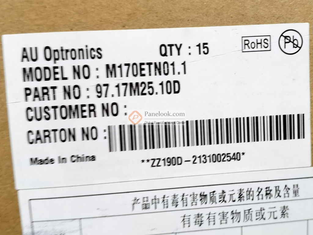 AUO M170ETN01.1 Overview - Panelook.com
