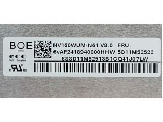 BOE NV160WUM-N61 Overview - Panelook.com