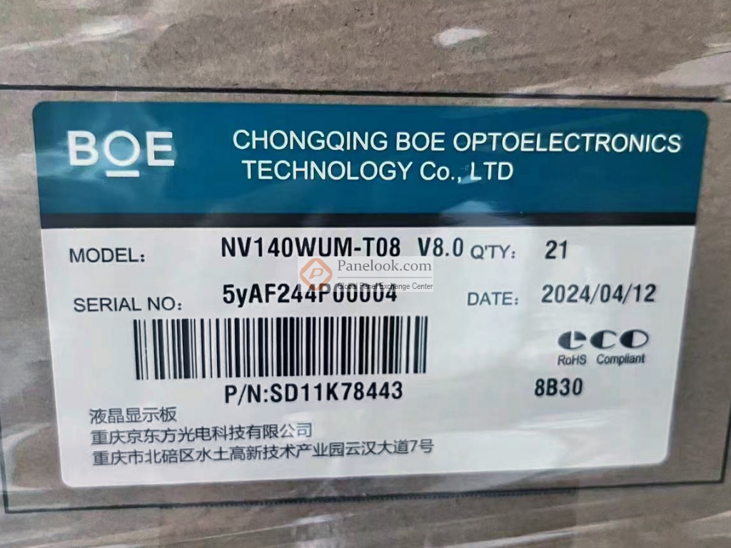 Boe Nv140wum T08 Overview Panelook