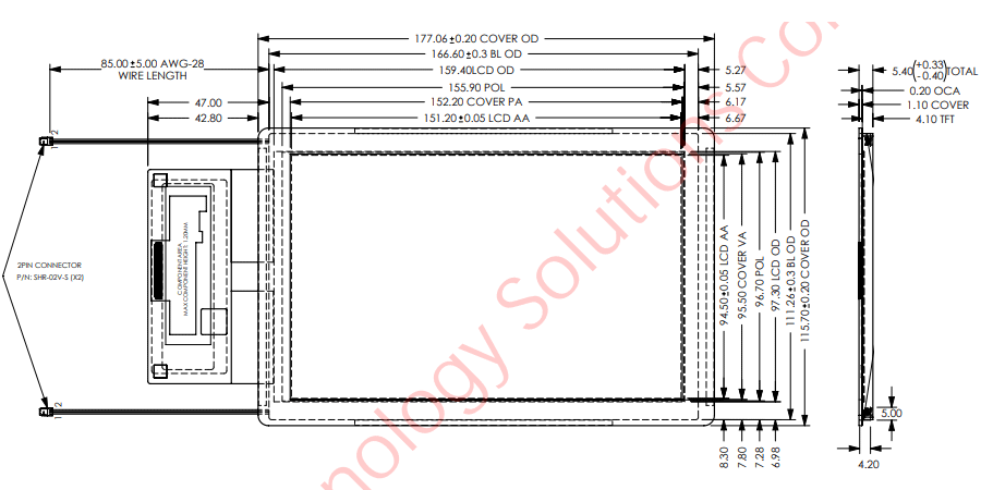 LCD157-070CTL1ARNTTR1.0 7" WUXGA 1200x1920, incell touch, 2500 nits ...
