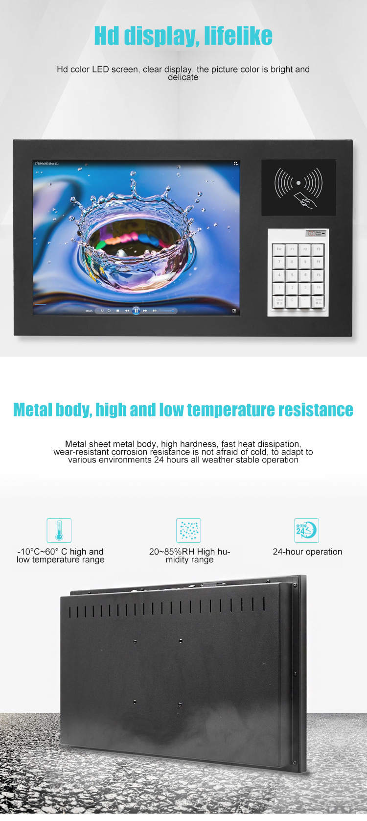 GK150Z1.HF-3B keyboard and IC reader 15 inch resistive touch computer all in one computer touch ...