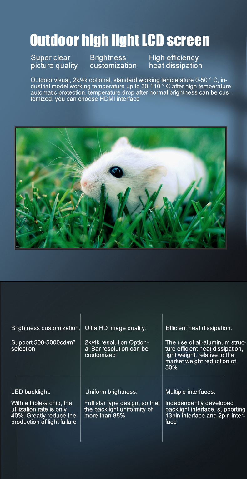 GL320UFB-P1000 High Contrast 1000 Brightness Display LCD Panel 32-inch ...