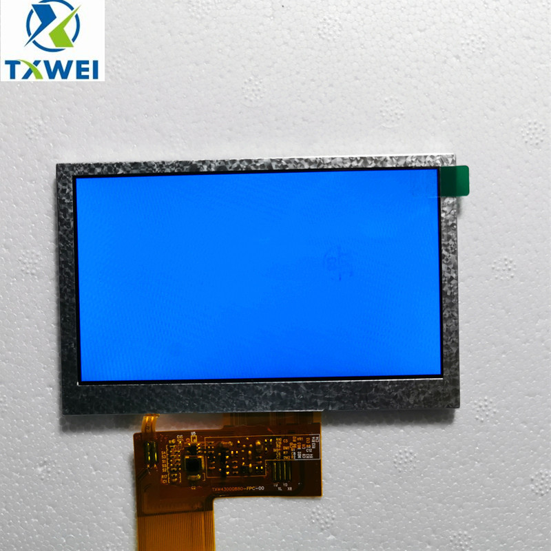 TXW430008B0-10 4.3 inch 800*480 IPS TFT industrial control LCD display, 40 pins RGB 24 bits, 500 ...