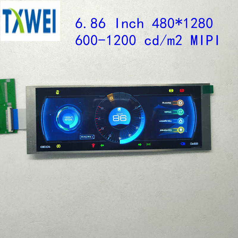TXW686002B0 6.86 inch 480*1280 TFT strip screen high-brightness LCD ...