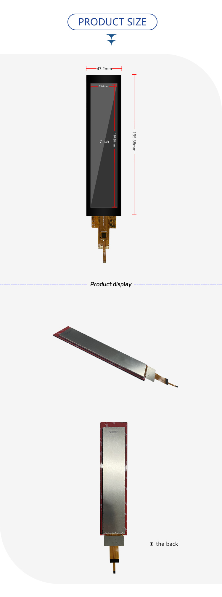 TXW700066S0-CTP 6.9 inch 280*1424 600nits TFT IPS bar LCD+CTP display ...