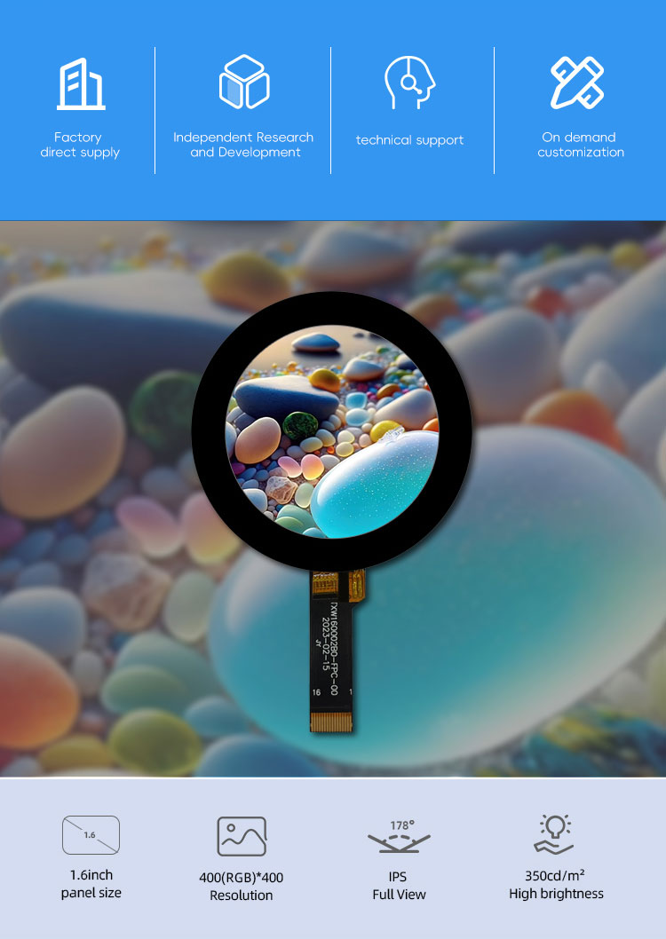 TXW160002B0 1.6 inch 400 * 400 high-definition circular display screen ST77903 smart appliances ...