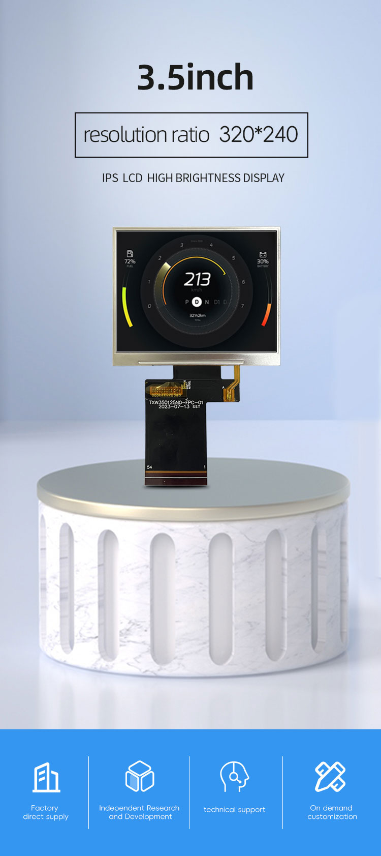 TXW350125N0 3.5-inch 320 * 240 outdoor high brightness device display ...