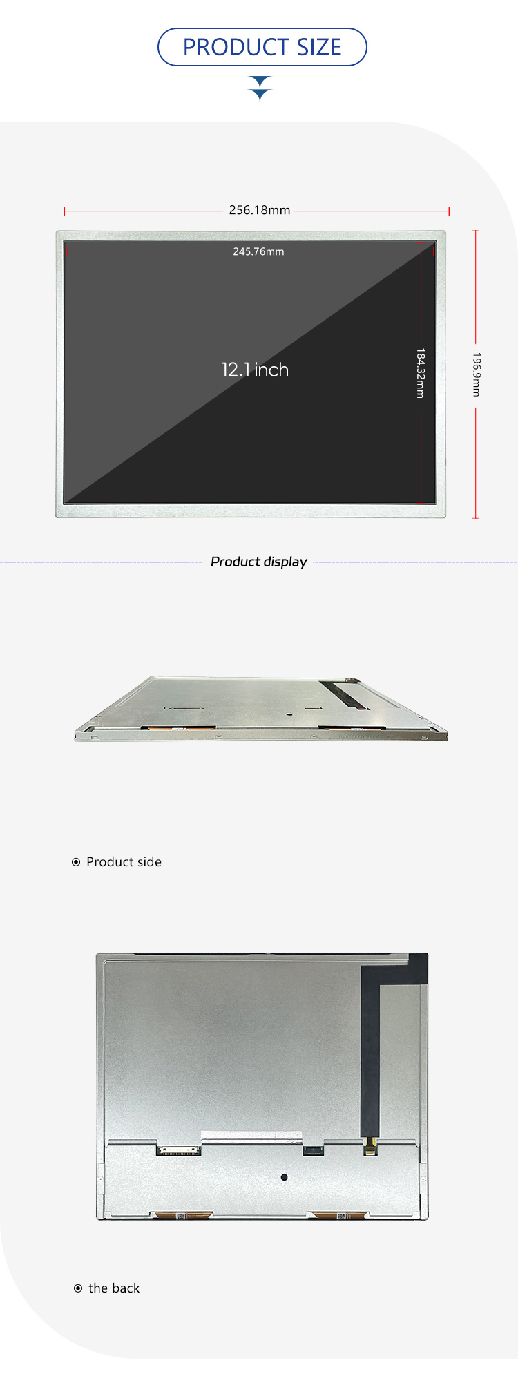 TXW121006B0 12.1-inch 1024 * 768 TFT-IPS LCD display screen 1000nits 30 pins in car, industrial ...