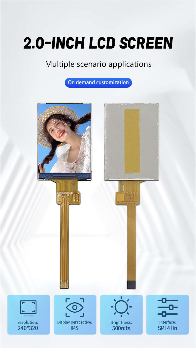 TXW200072S0 2.0-inch LCD display screen with 240 * 320 resolution, 4 ...