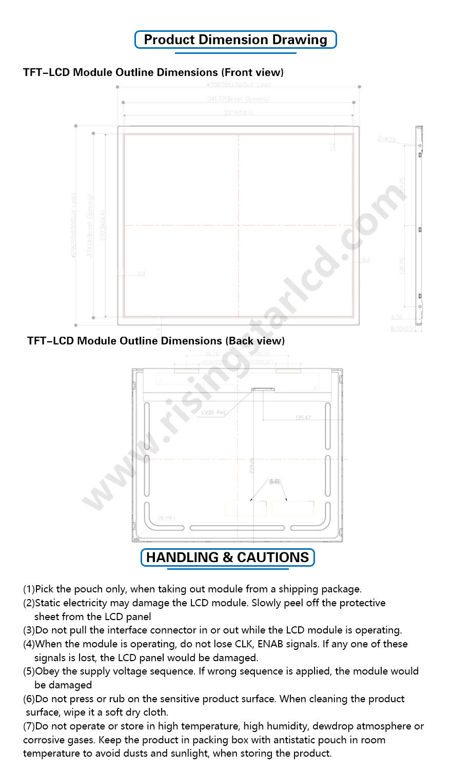 RS170E0M-NE10 17 inch High Brightness LCD Display Module, 1000 nits ...
