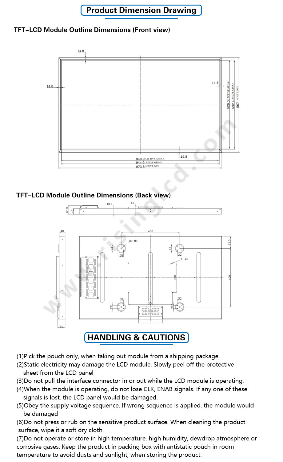 RS430EQY-ND07 43 inch 700 nits 4K TFT LCD Module Panel UHD Sunlight ...