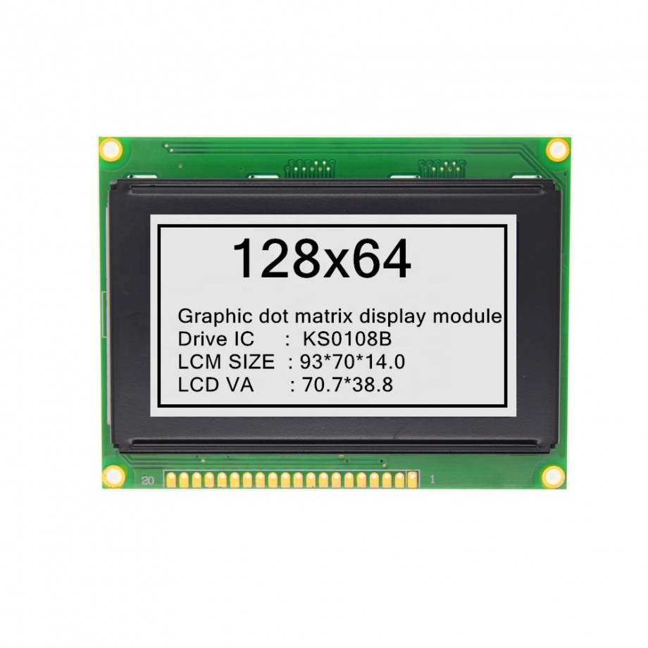 TJDM12864J 3寸图形点阵液晶屏 128*64 STN图形液晶模块 蓝模负显 20PINS CPU KS0108 | 深圳市创力信电子有限公司