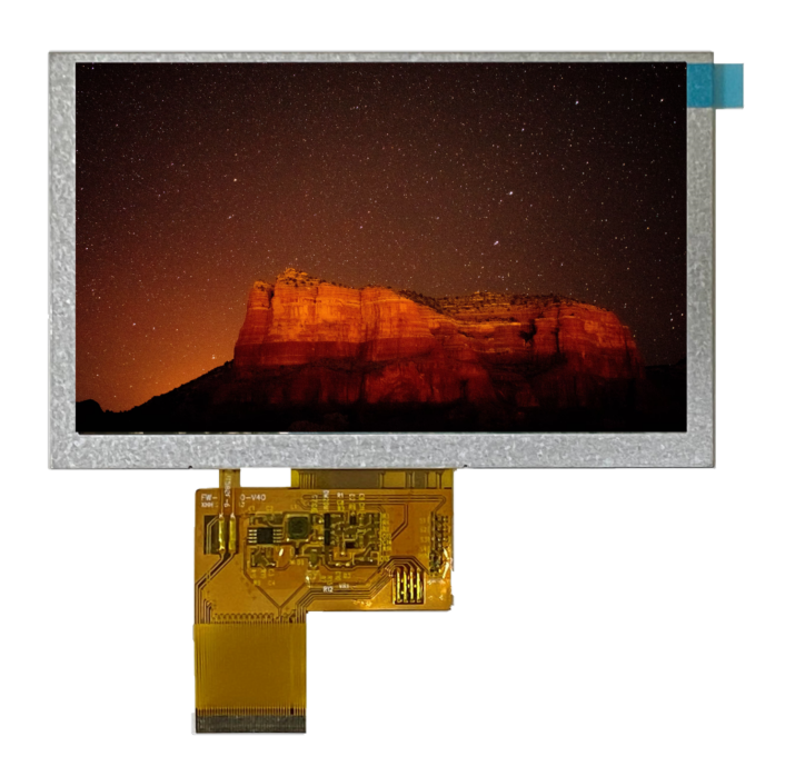 XF050WV02A-ITHL 5 inches, IPS LCD, 800x480, 600nits, 40pins TTL interface, optional PCAP, custom ...