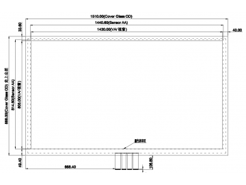 GT-CTP-E650A-1 65 inch capacitive screen 16:9usb /i2c/ips interface for ...
