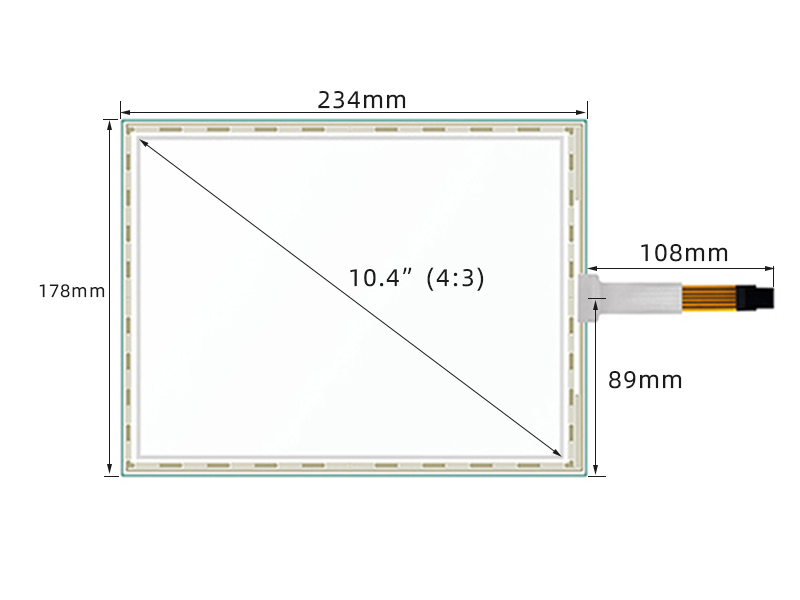 GT-5W-10.4A-1 10.4-inch, 5-wire resistive touch screen, 3:4, industrial ...