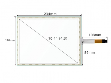 GT-5W-10.4A-1 10.4-inch, 5-wire resistive touch screen, 3:4, industrial ...