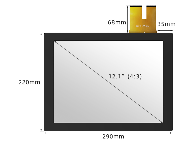 GT-CTP-Y121A-1 【green touch】12.1 inch capacitive touch screen ...
