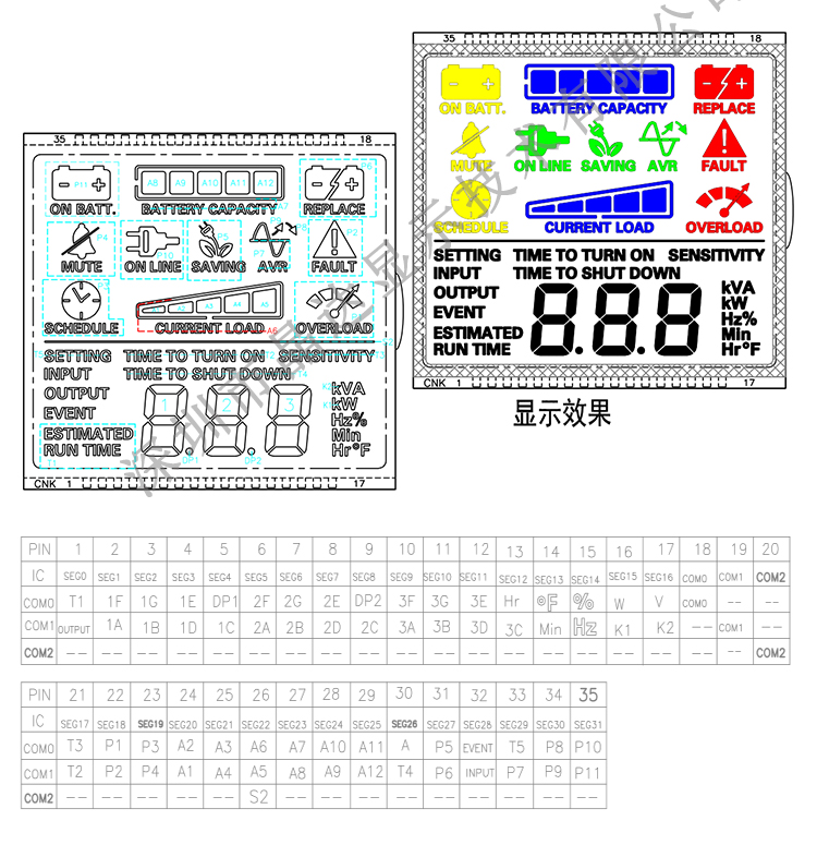 JDA0301-19101A1 VA Segment Code Liquid Crystal Display Custom ...