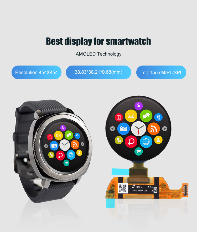 PV13904PY24G-C1_V00 1.39inch Round circular display, AMOLED, touch panel, smart watch 454x454 ...