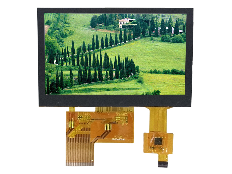 ATM0430D35-CTN 4.3" PCAP TFT Display Module 480x272 420nits, 40pins RGB ...