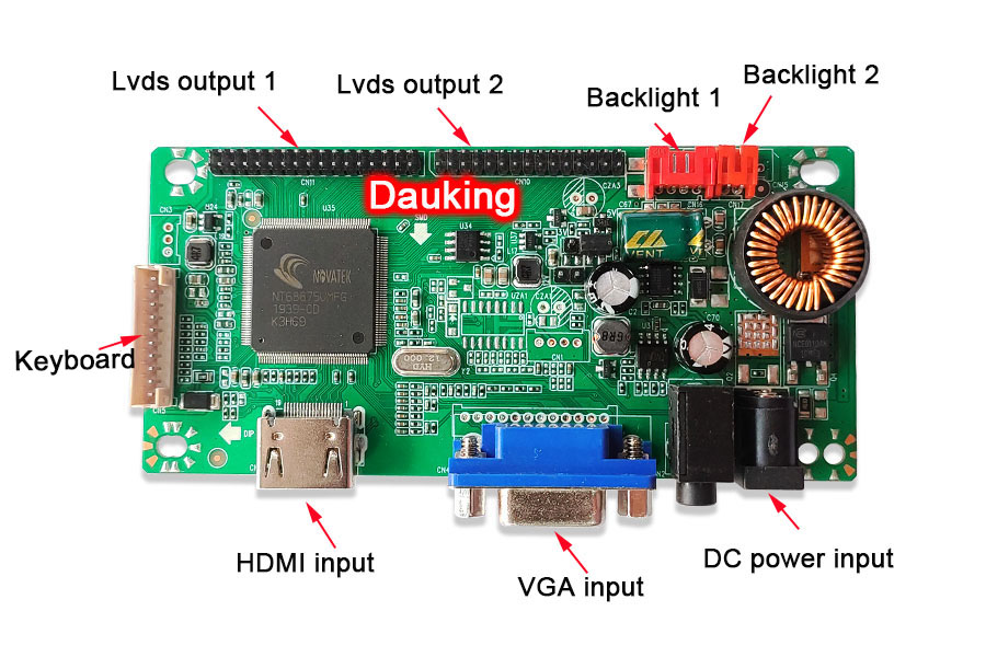 DK-H06 1920X1920 resolution square lcd panel controller board, max support 2550x1600 resolution ...