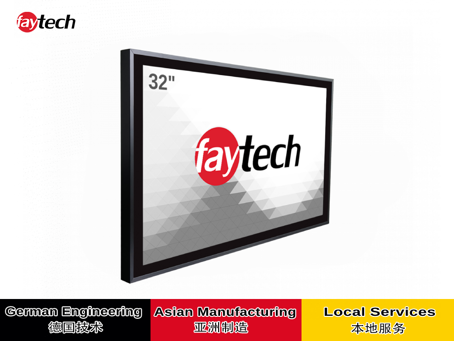 FT32TMCAPOB faytech 32inch Capacitive Touch Monitor Optically bonded, Anti-glare surface, 10 ...