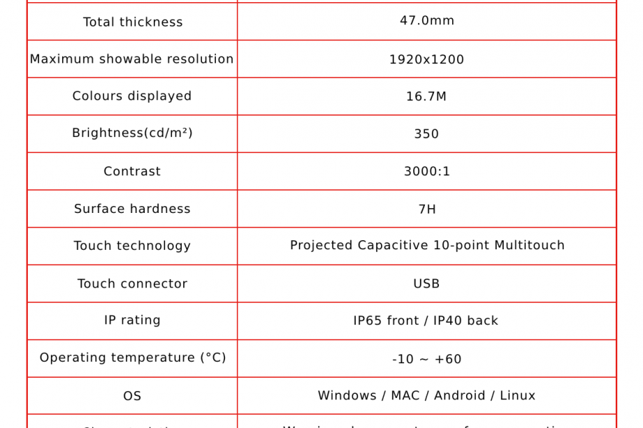 FT32TMKCAPOB 32inch Capacitive Touch Monitor Kiosk Optically Bonded ...