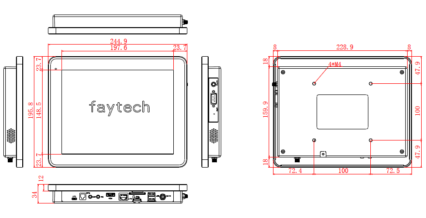 FT10V40CAPOB 9.7″ Capacitive Android Touch Panel PC ARM V40 1024x768 ...