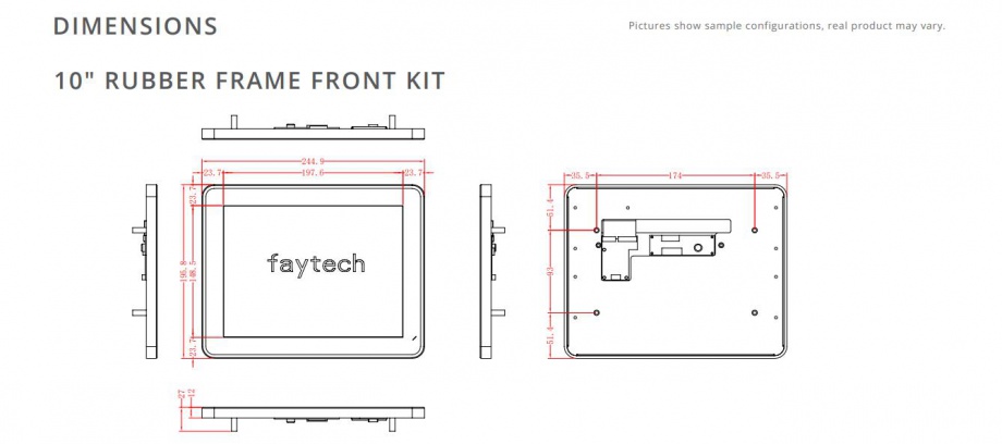 Ruber frame_FT10TMCAPOB faytech 10 inch IP65 optically bonding rubber ...