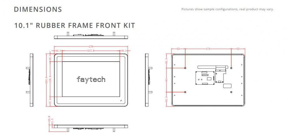 Ruber frame_FT101TMCAPOB faytech 10.1 inch IP65 optically bonding ...