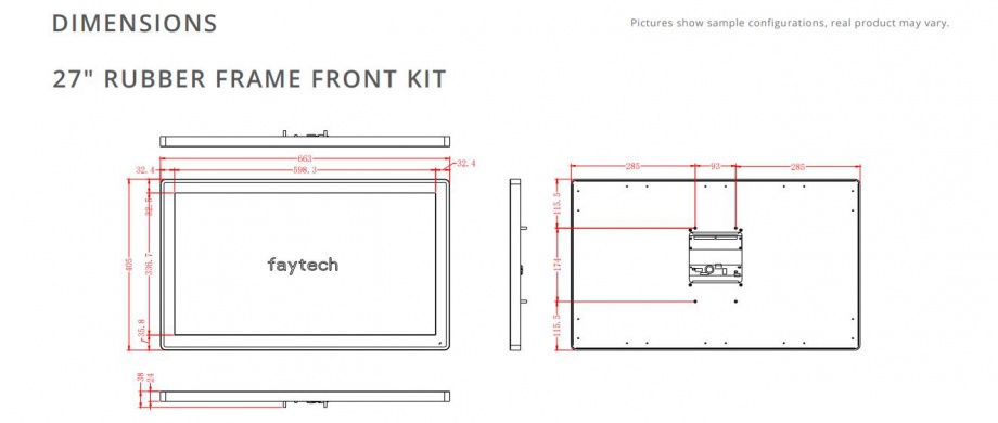 Ruber frame_FT27TMCAPOB faytech 27 inch IP65 optically bonding rubber ...