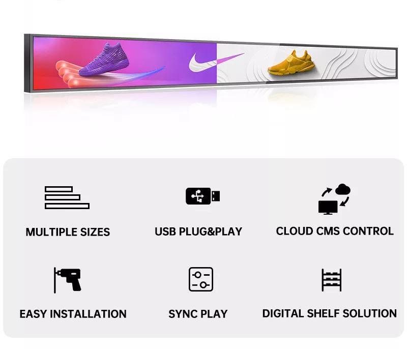 YUHD775LSM01 77.5 inch cutting lcd strip screen, 3840*1080, 400 ...