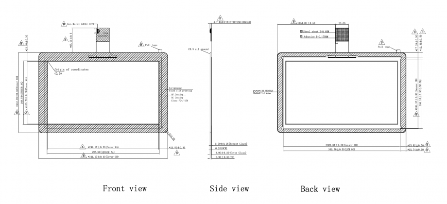 FN1330001 13.3"capacitive screen G+G 16:9 USB multi-touch Industrial ...