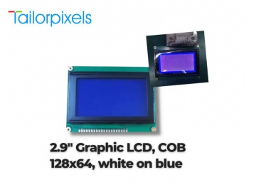 TWW12864A-A0 12864 Graphic LCD Module, COB, STN LCD, Transmissive, 8080 8bit, Blue, Industry ...