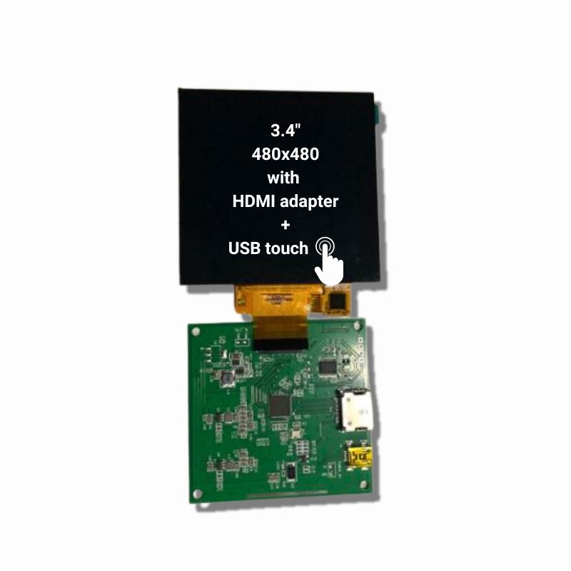 TBG-034BST-01C 3.4 inch Square LCD, Color Display Module, with HDMI ...