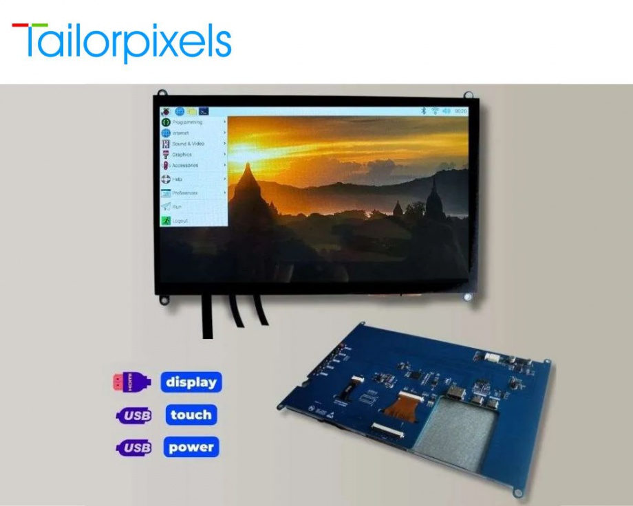 TBF101HD-01C 10.1-inch Raspberry Pi Touch Screen Display, TFT LCD, 1024×600 Pixels, HDMI ...