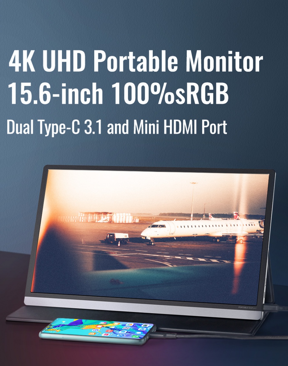 156UC-4K Portable monitor, 15.6-inch 4K portable monitor, Type-C one ...